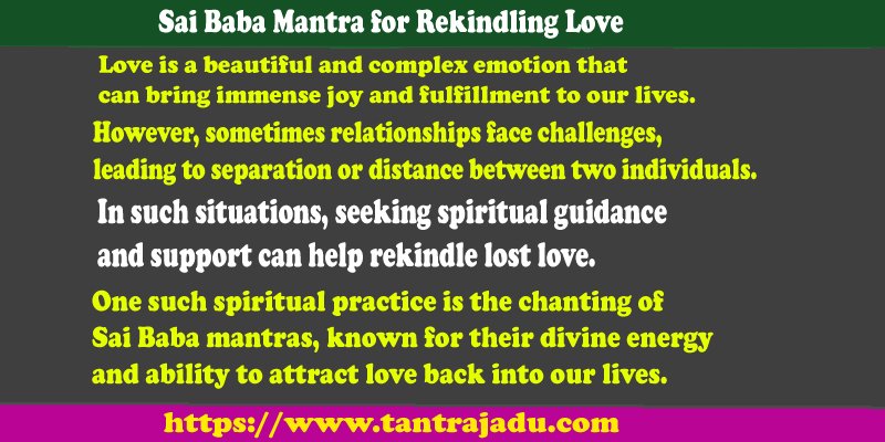 Sai Baba Mantra for Love to Come Back - Tantra Jadu
