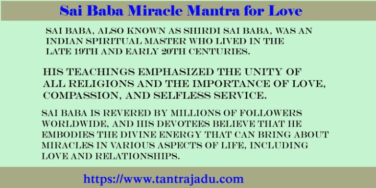 Sai Baba Mantra for Love to Come Back - Tantra Jadu